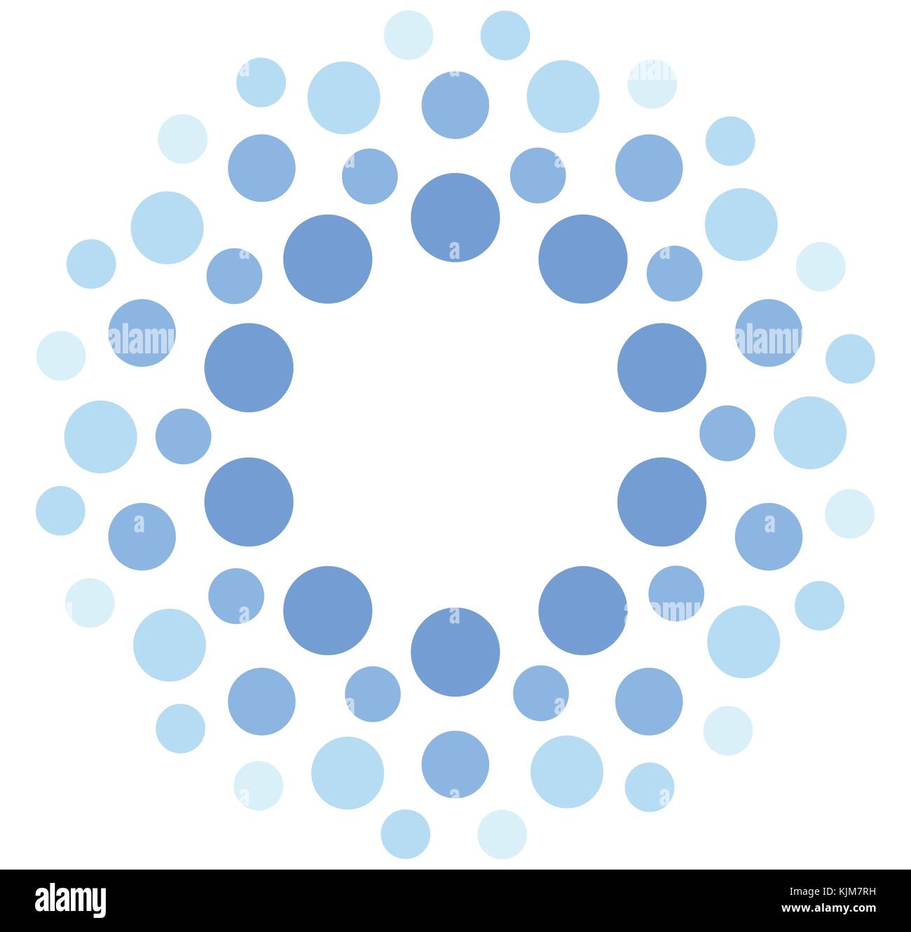 Abstract blue color round logo from circles. Water vector logotype ...