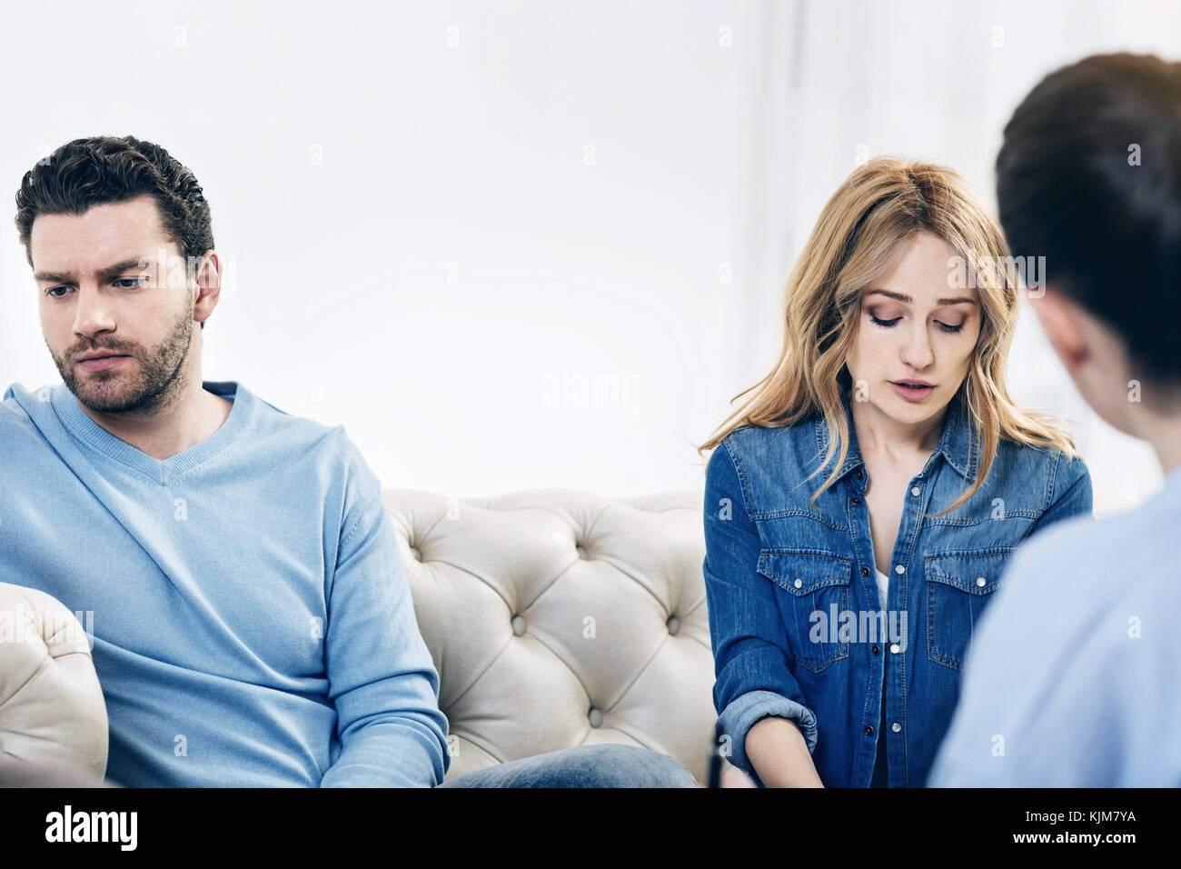 Cheerless sad couple having a marriage crisis Stock Photo - Alamy