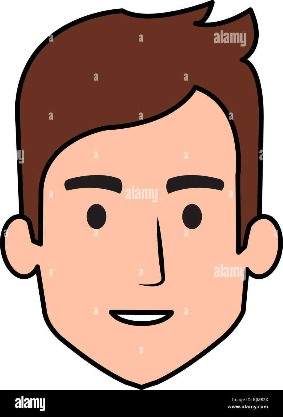 young man head avatar character vector illustration design Stock Vector ...