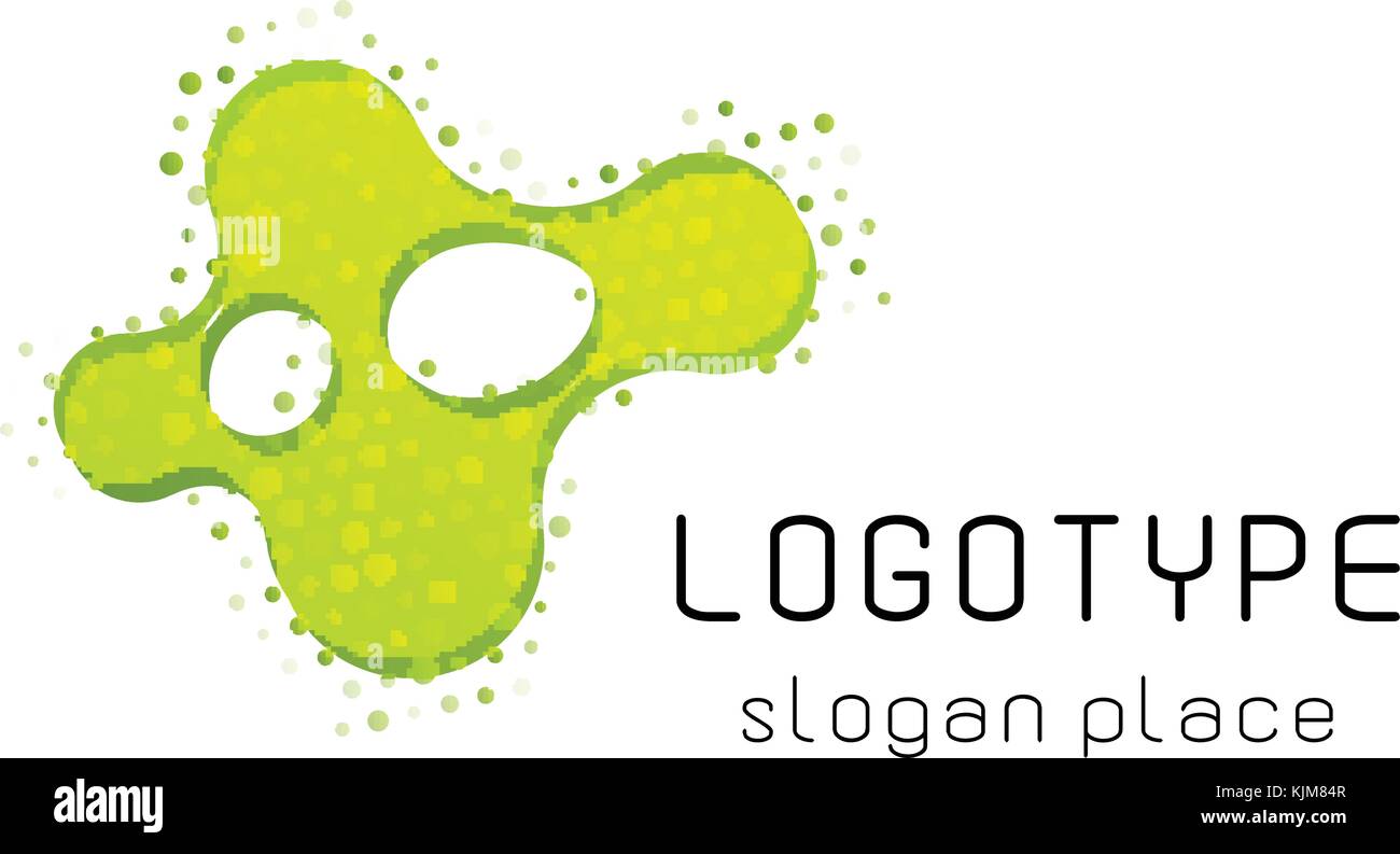 Green abstract shape. Chemistry and medical science vector logo, design ...