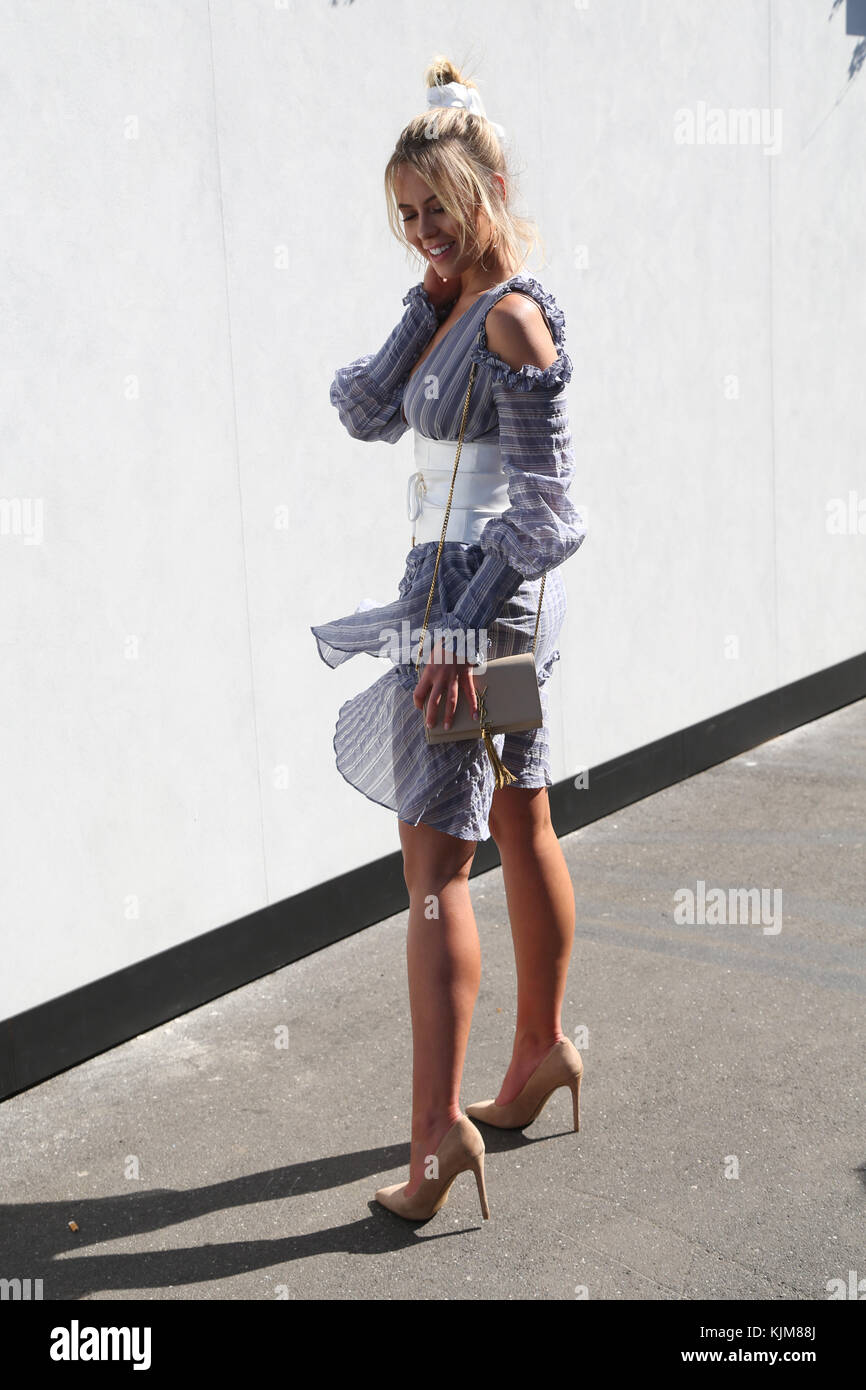 Lucy Brownless attends Oaks Day at Flemington racecourse in Melbourne ...