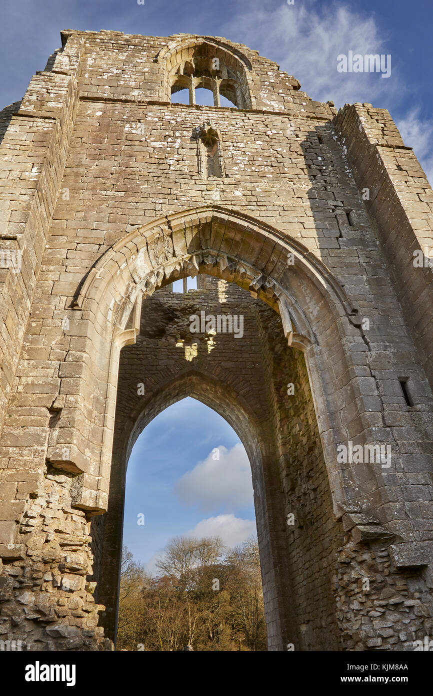 Detailed autumnal view of West Tower at Shap Abbey. Shap, Cumbria. Lake ...