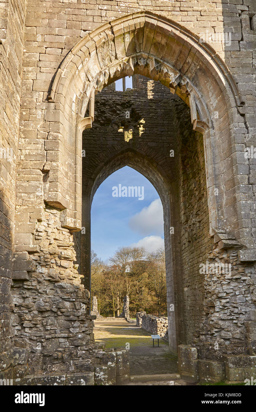 Looking through the West Tower at Shap Abbey to the Nave and Presbytery ...