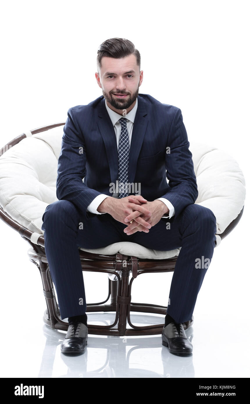 businessman sitting in a comfortable chair Stock Photo - Alamy