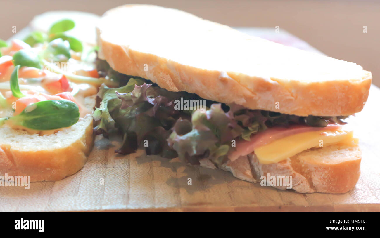ham and cheese sandwich and canape Stock Photo - Alamy