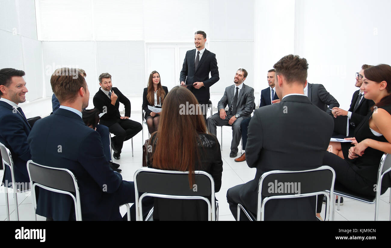 coach leads the session with the business team Stock Photo - Alamy