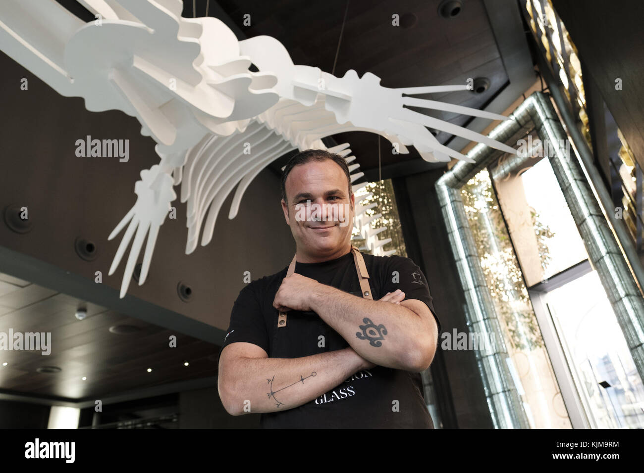 Chef Angel Leon poses during the inauguration of the Hotel Glass ...