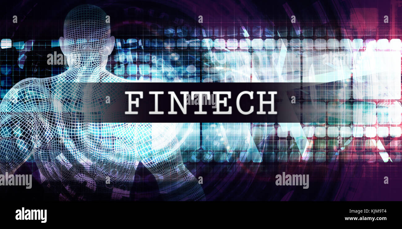 Fintech Industry with Futuristic Business Tech Background Stock Photo ...