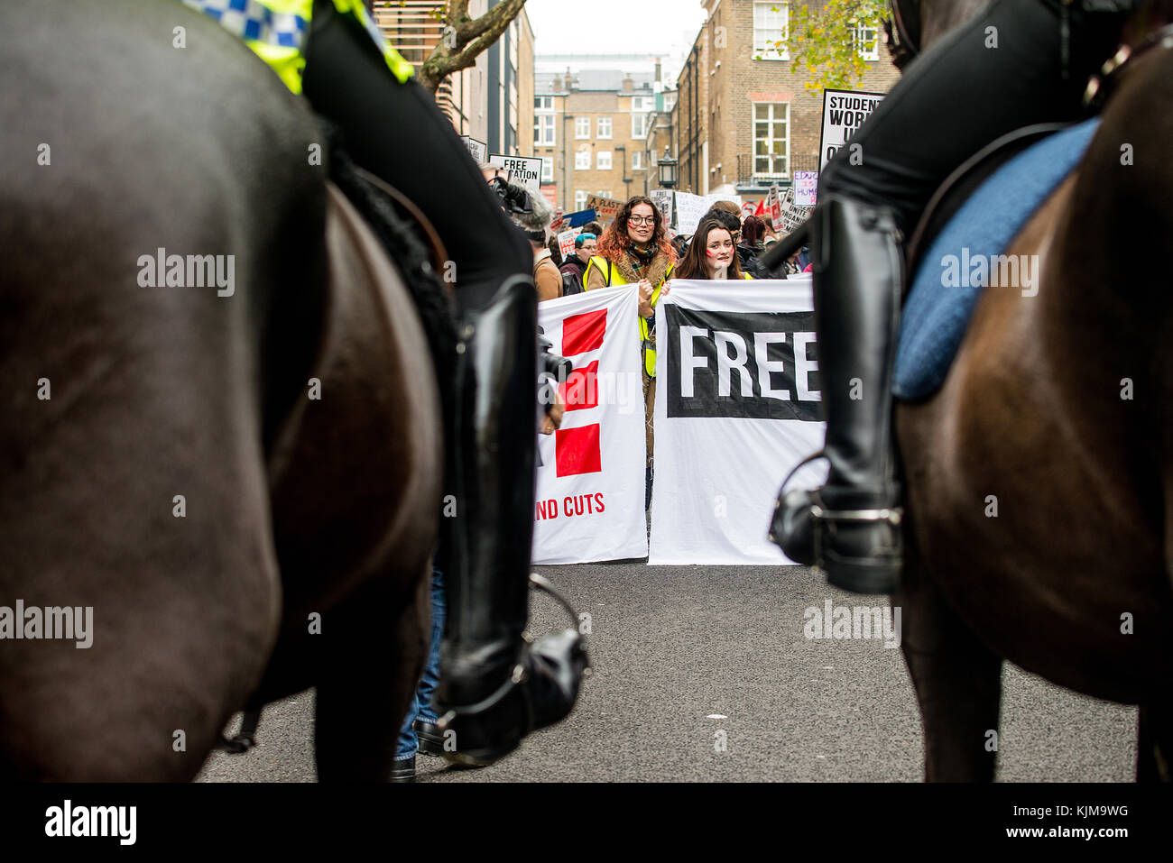 Confrontation between students and police at the protest demo for the ...