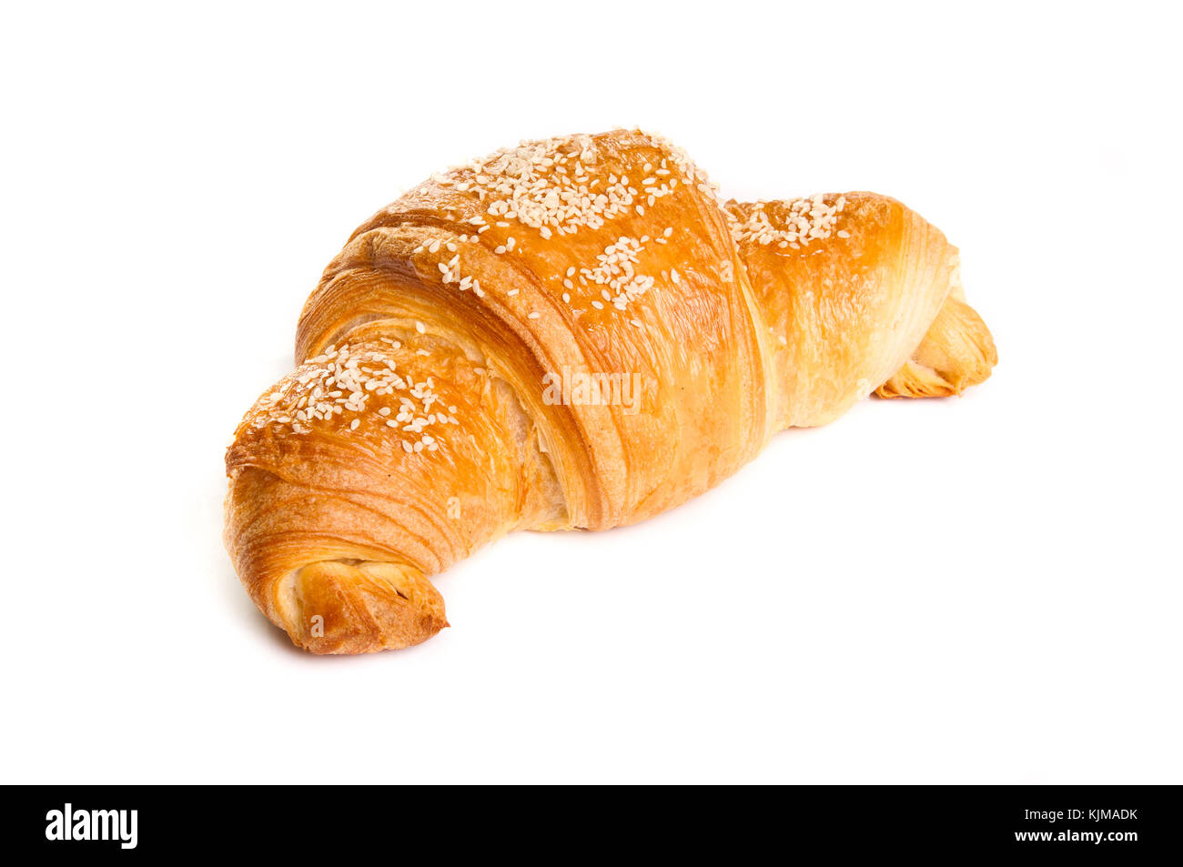 Sesame croissant on white background Stock Photo - Alamy