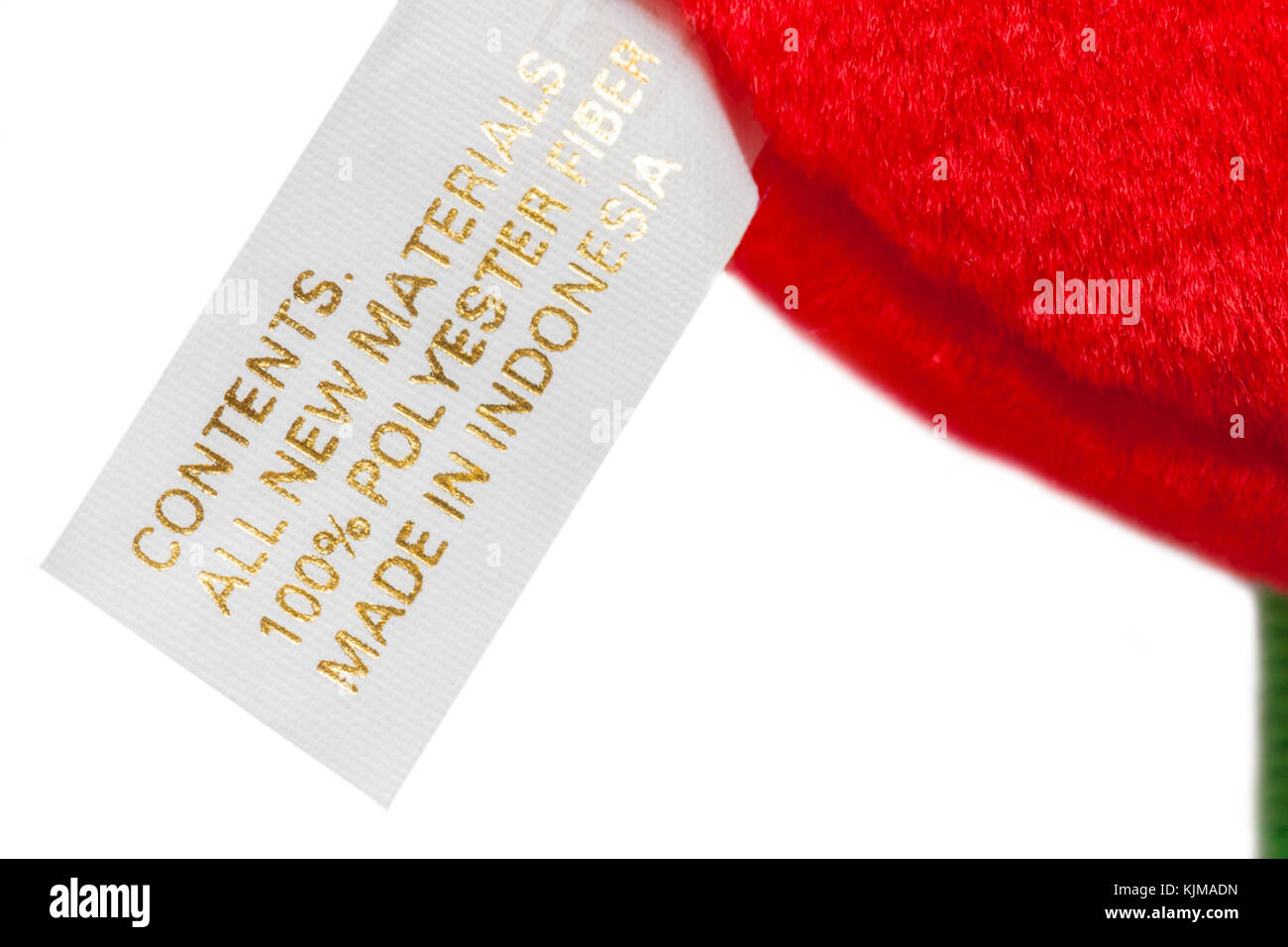 label on soft toy - contents all new materials 100% polyester fiber ...