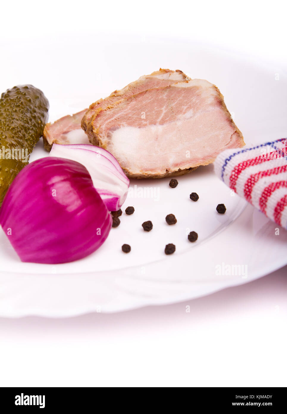 Romanian appetizer consisting of pork and pickles Stock Photo - Alamy