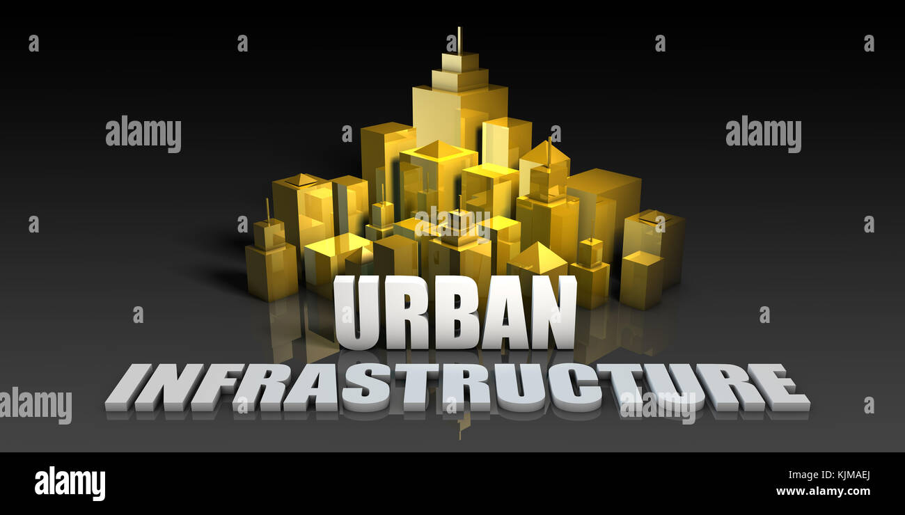 Urban Infrastructure Industry Business Concept with Buildings ...