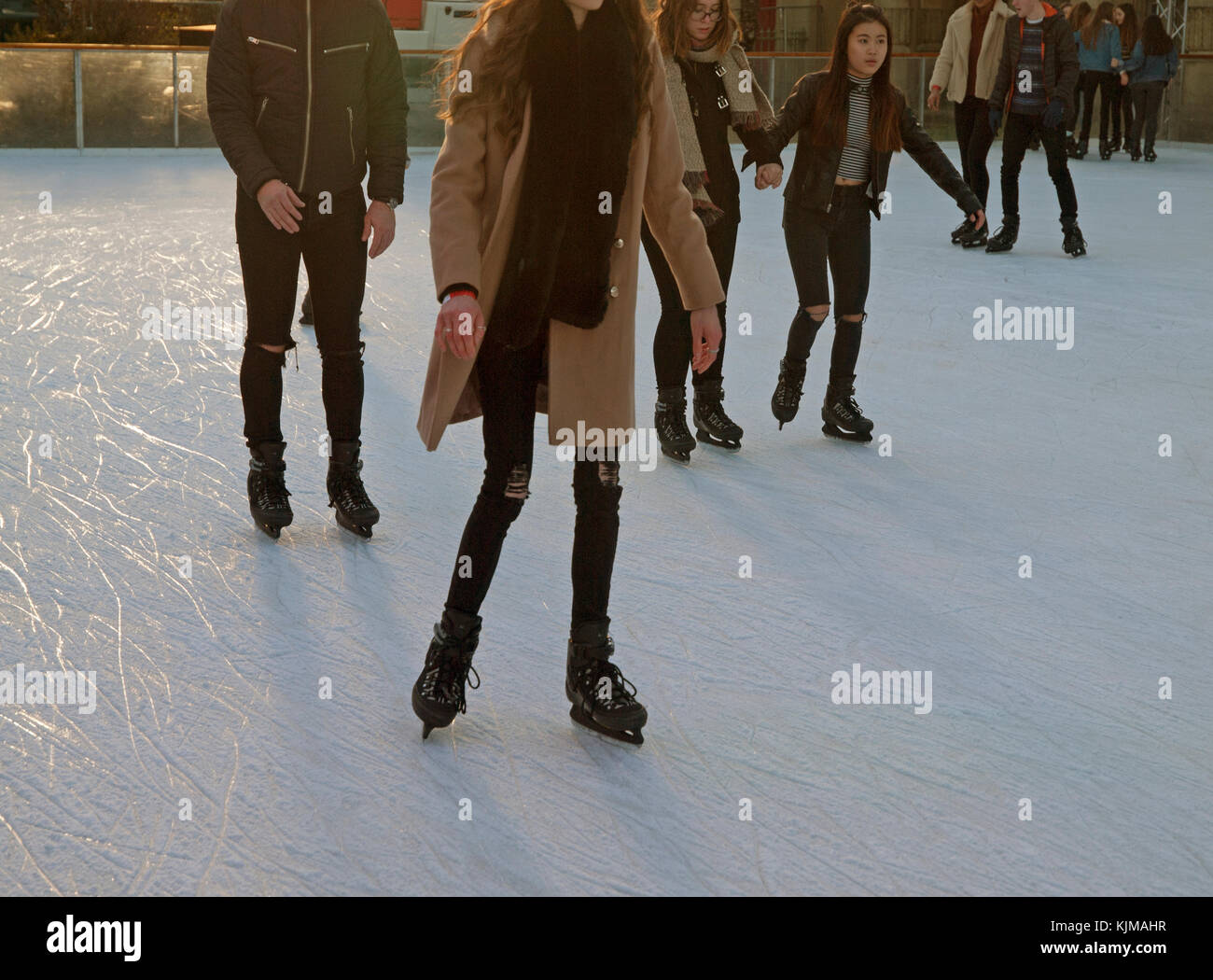 Ice skating on the Royal Pavilion ice rink in Brighton Stock Photo - Alamy