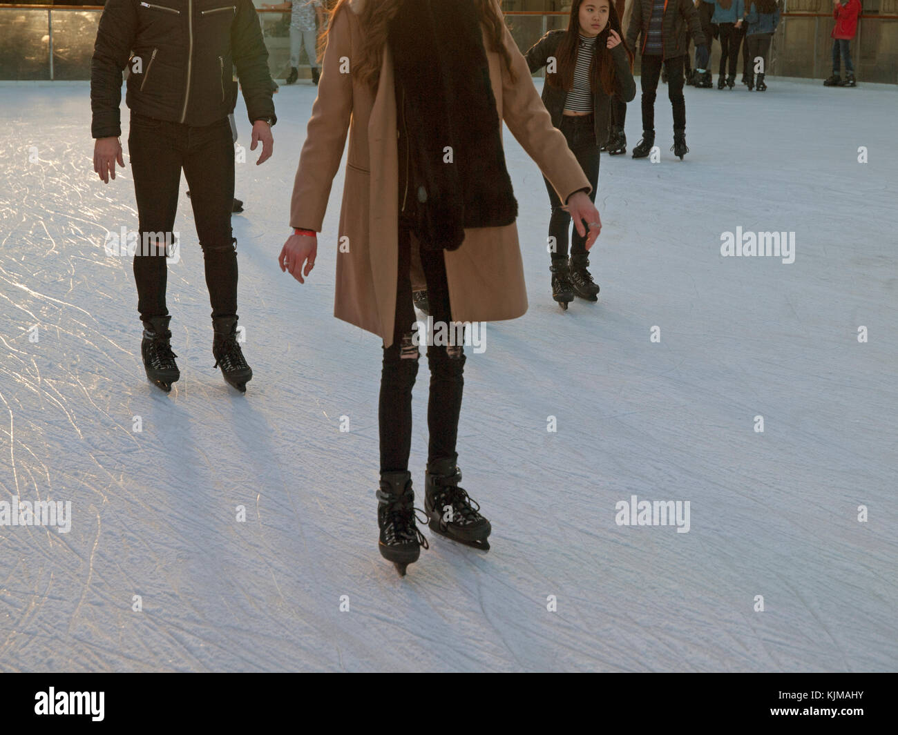 Ice skating on the Royal Pavilion ice rink in Brighton Stock Photo - Alamy
