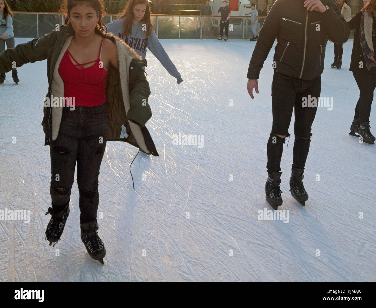 Ice skating on the Royal Pavilion ice rink in Brighton Stock Photo - Alamy