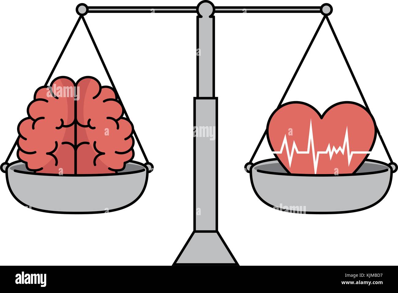 balance with heart and brain vector illustration design Stock Vector ...