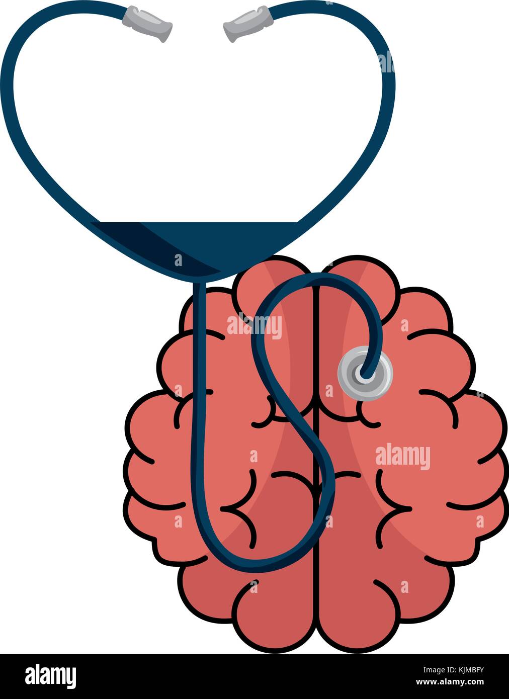 brain with stethoscope medical vector illustration design Stock Vector ...