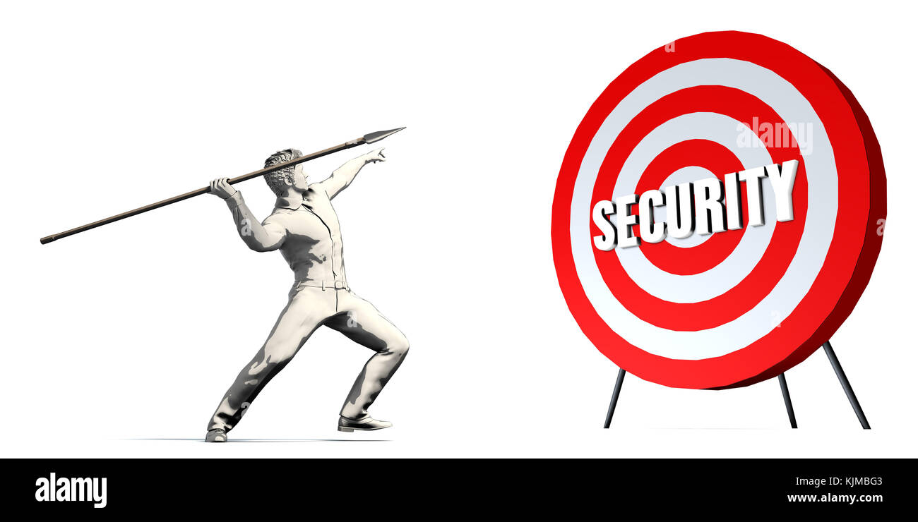 Aiming For Security with Bullseye Target on White Stock Photo - Alamy