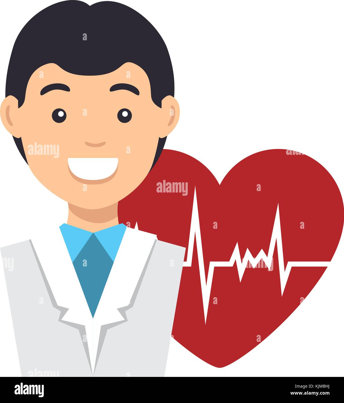 doctor character with heart vector illustration design Stock Vector ...