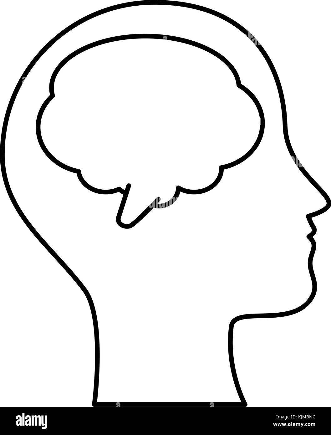 human profile with speech bubble vector illustration design Stock ...