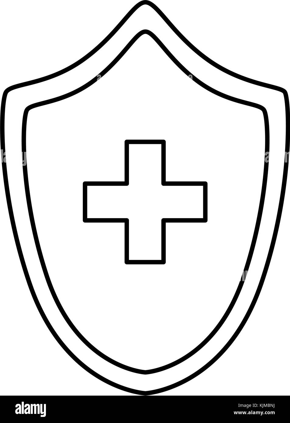shield with cross icon vector illustration design Stock Vector Image ...