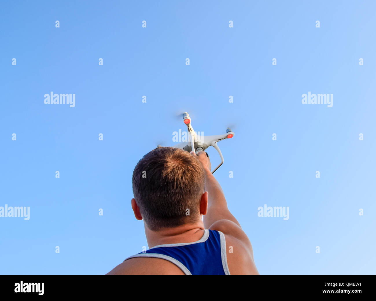 Man landing drone in nature hi-res stock photography and images - Alamy