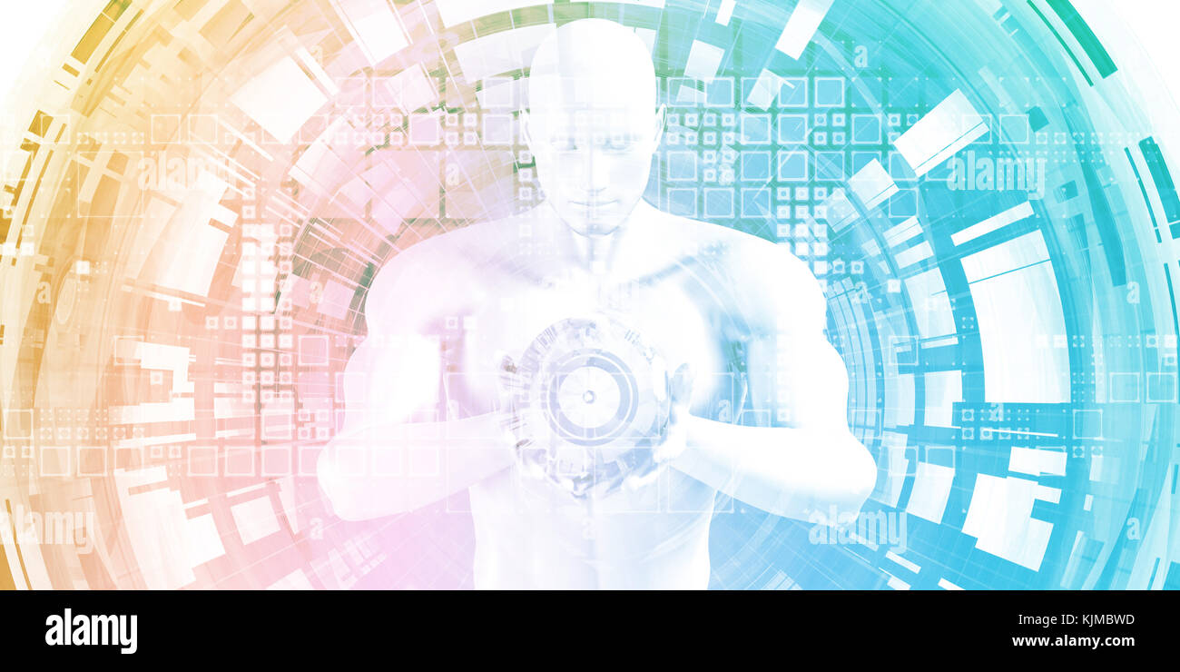 Technology Network with Moving Data Packets Stock Photo - Alamy