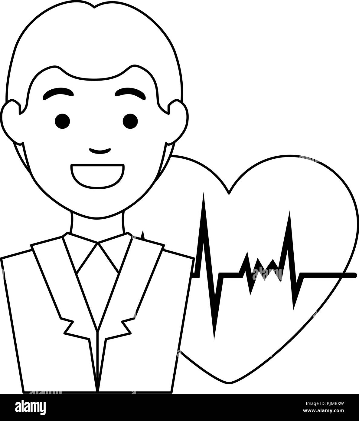 doctor character with heart vector illustration design Stock Vector ...