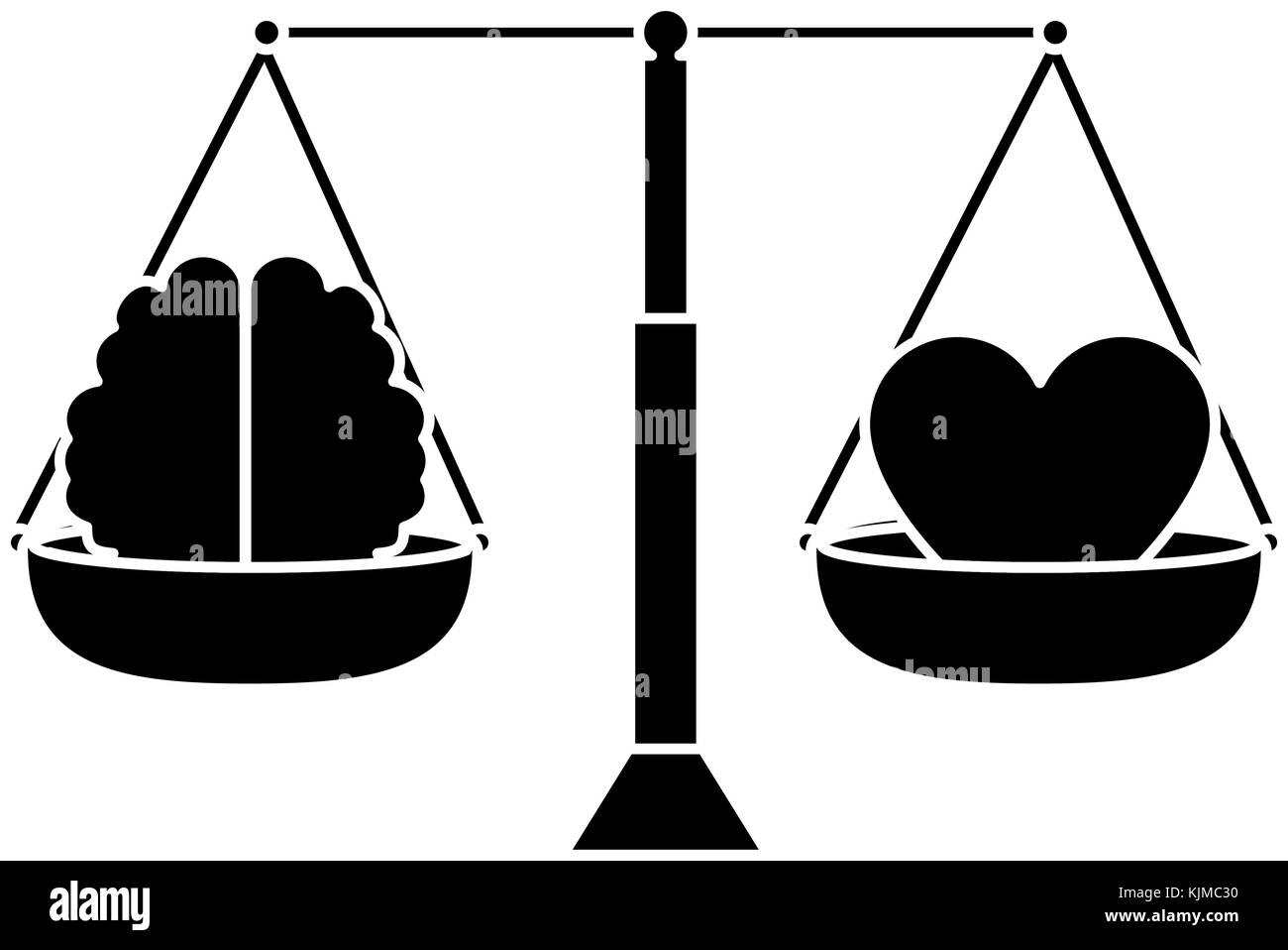 balance with heart and brain vector illustration design Stock Vector ...