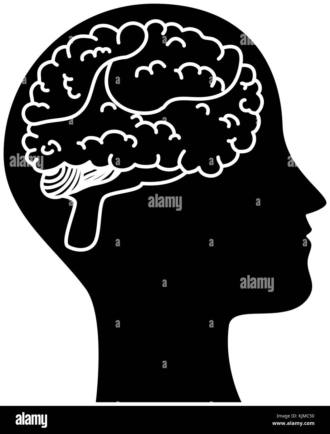human profile with brain vector illustration design Stock Vector Image ...