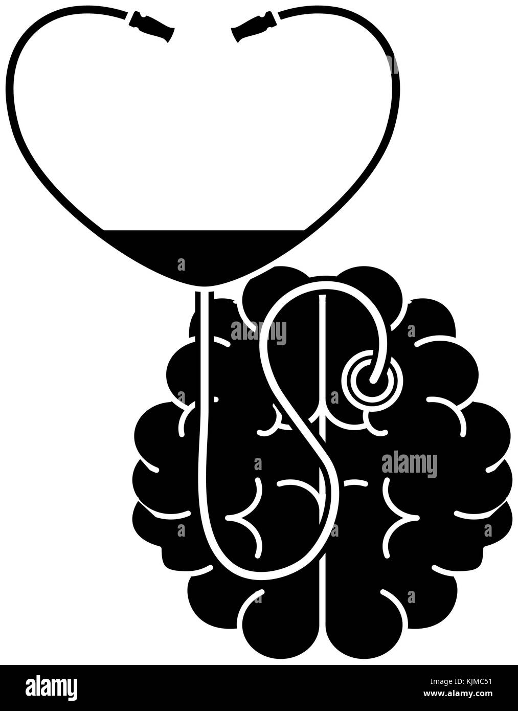 brain with stethoscope medical vector illustration design Stock Vector ...