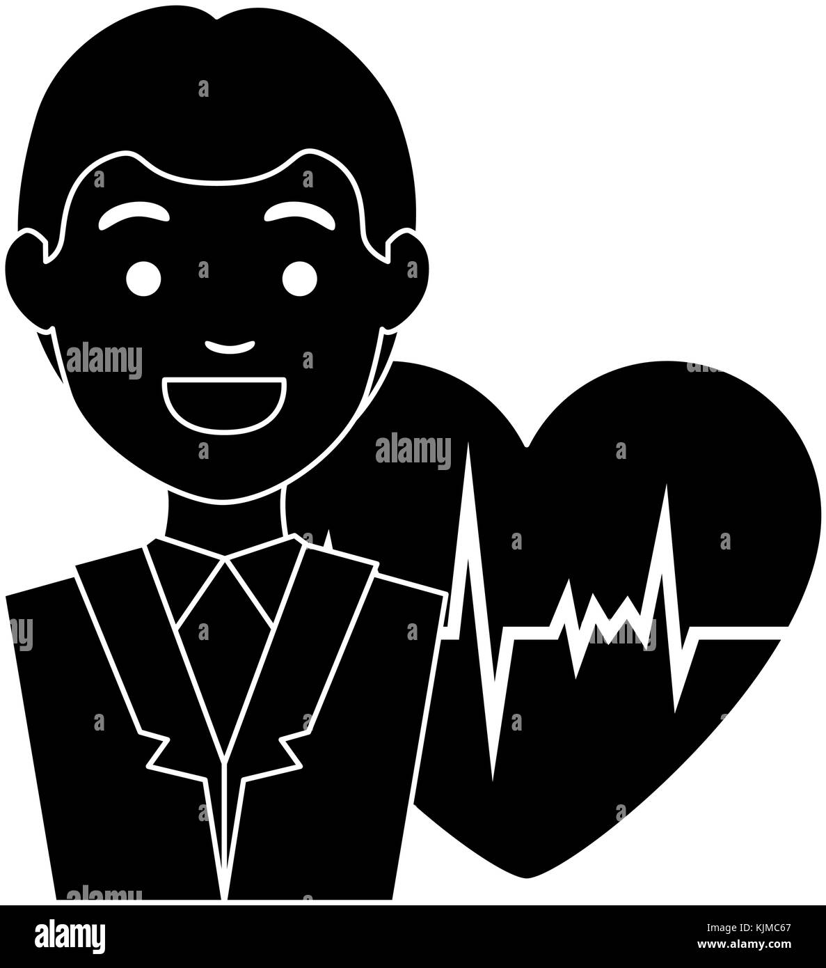 doctor character with heart vector illustration design Stock Vector ...