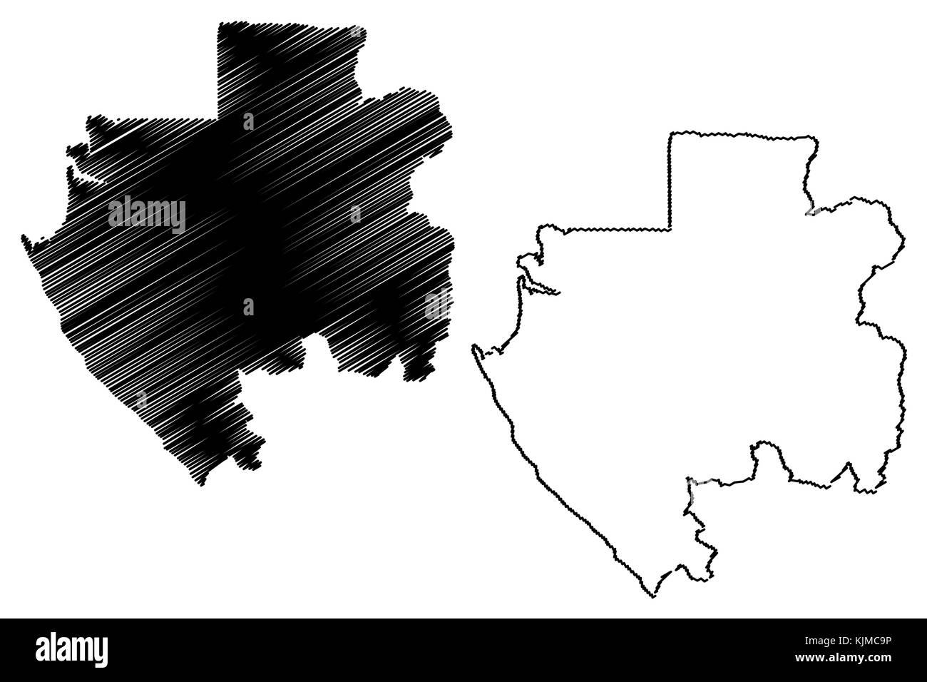 Gabon map vector illustration, scribble sketch Gabon Stock Vector Image ...