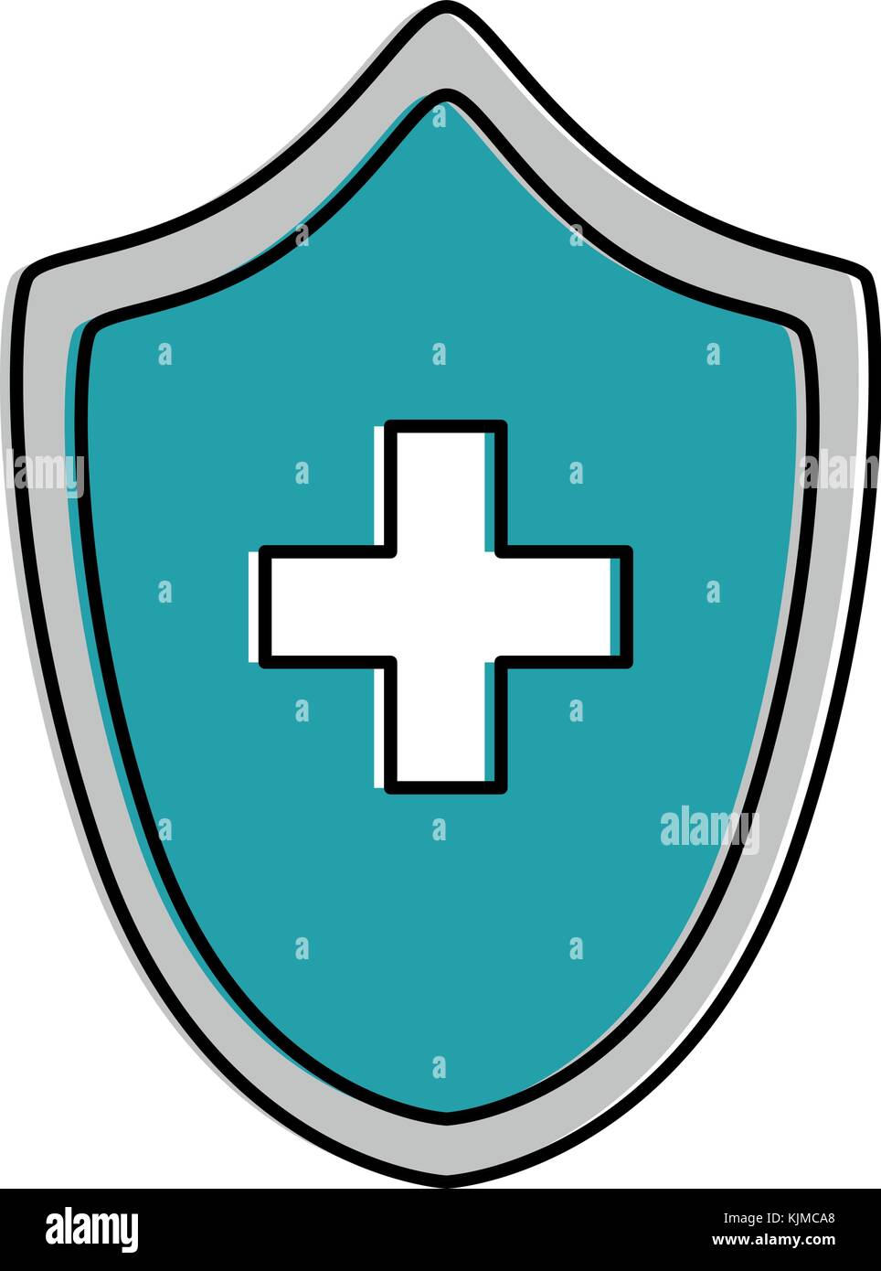 shield with cross icon vector illustration design Stock Vector Image ...