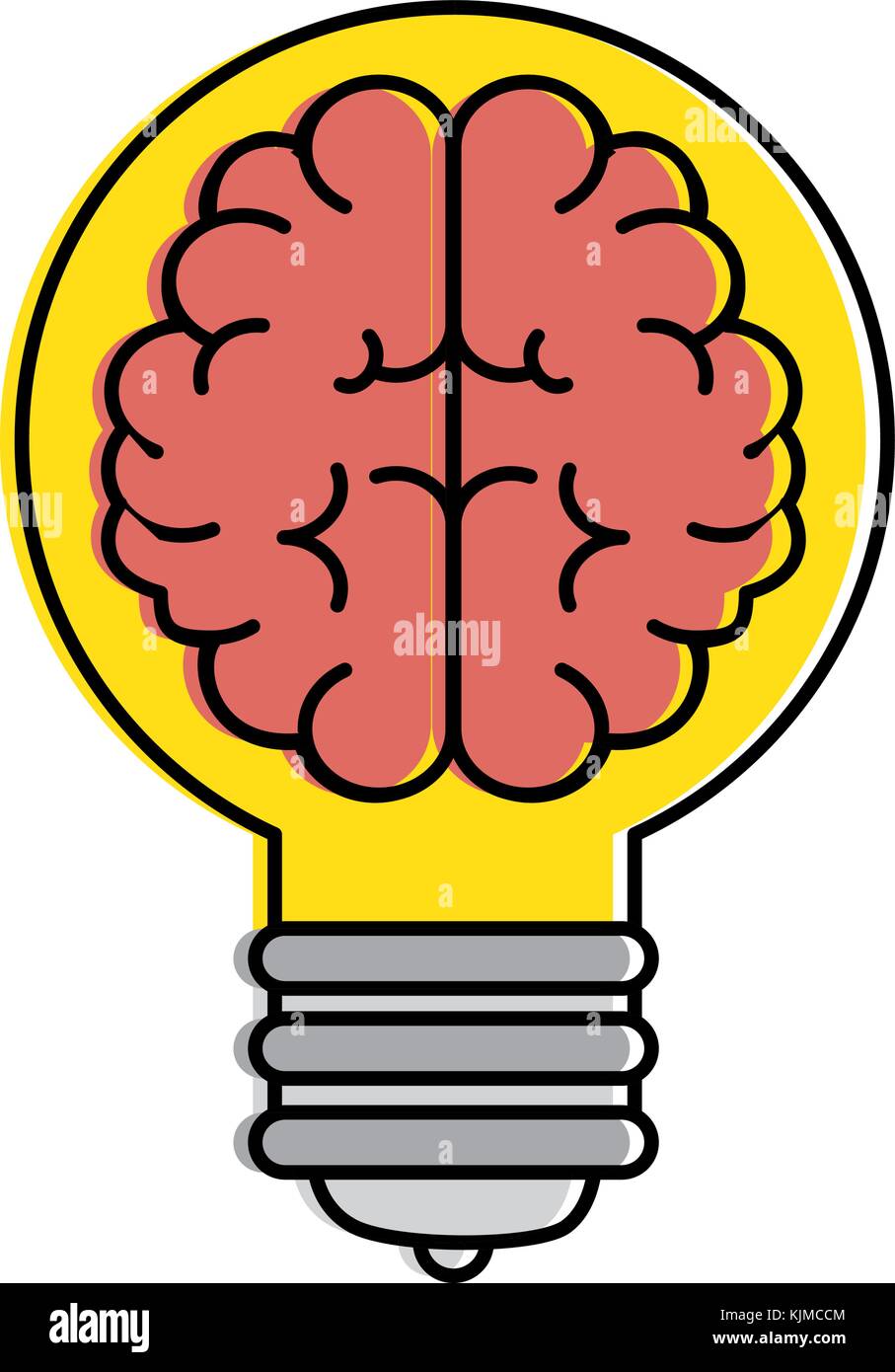 bulb light with brain vector illustration design Stock Vector Image ...