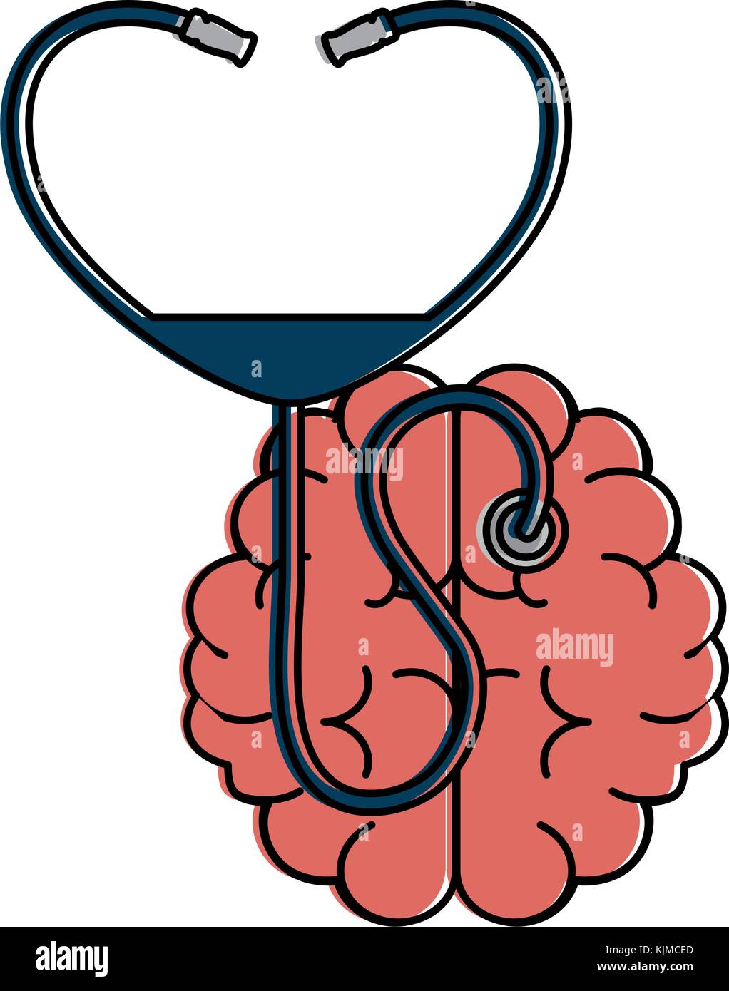 brain with stethoscope medical vector illustration design Stock Vector ...