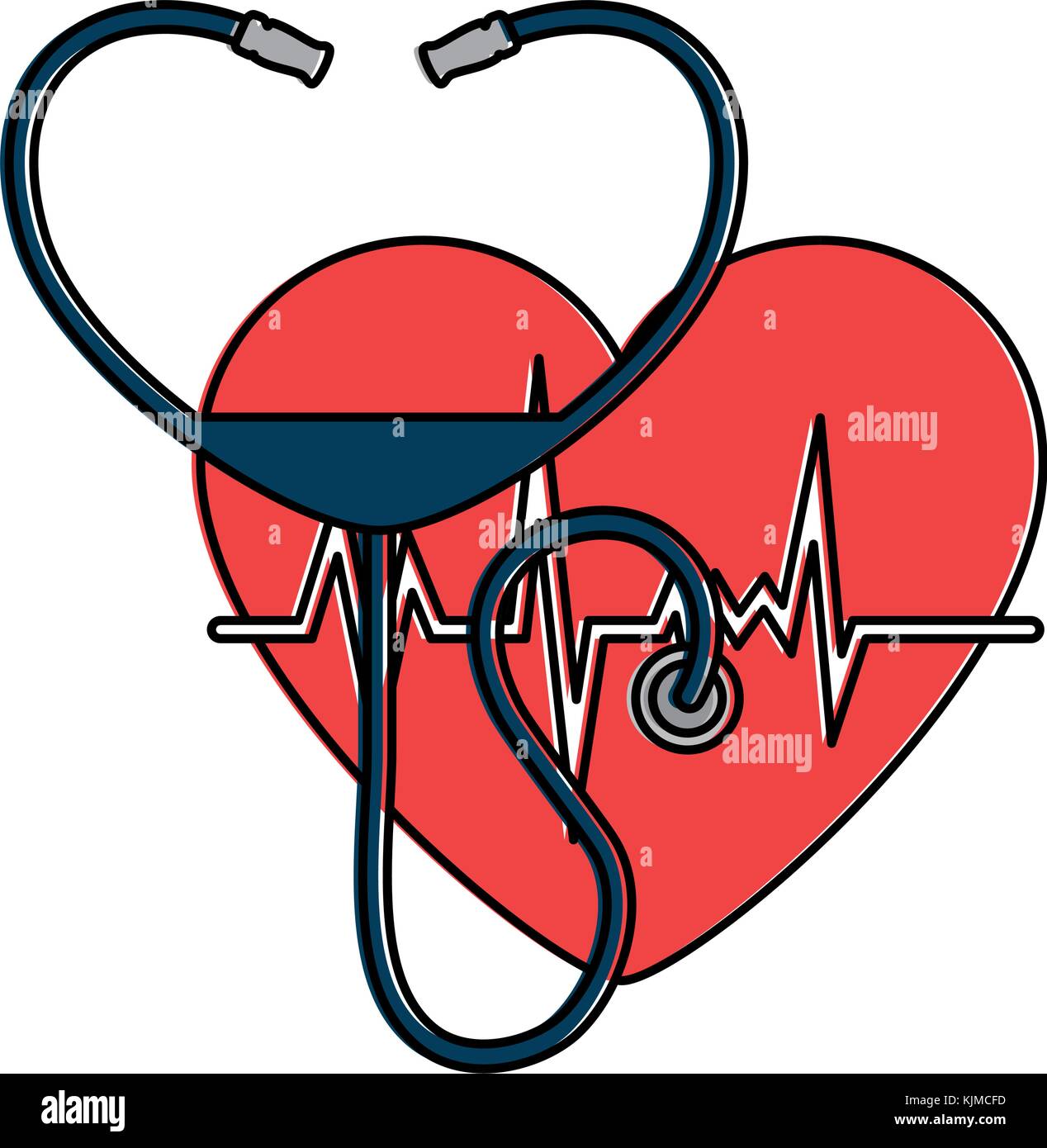 heart with stethoscope medical vector illustration design Stock Vector ...