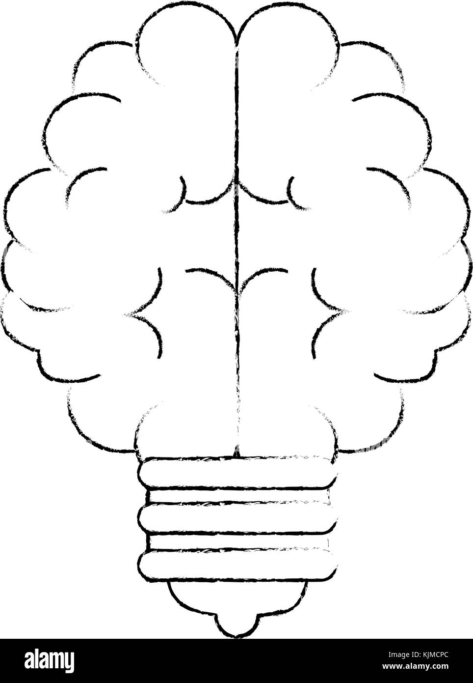 bulb light with brain vector illustration design Stock Vector Image ...