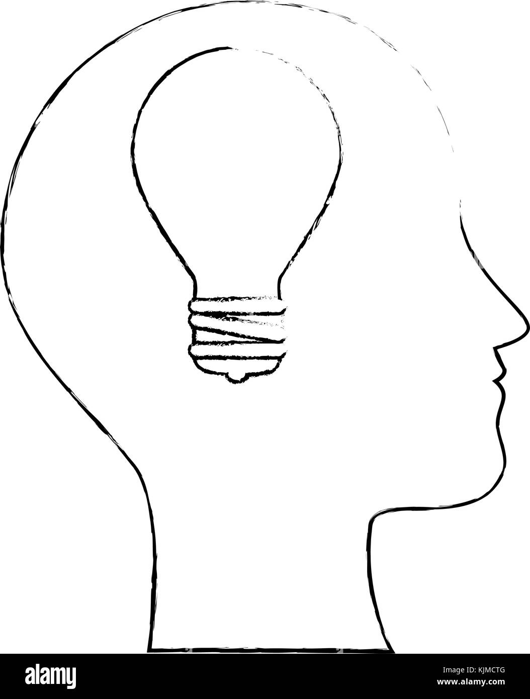 profile with bulb light vector illustration design Stock Vector Image ...