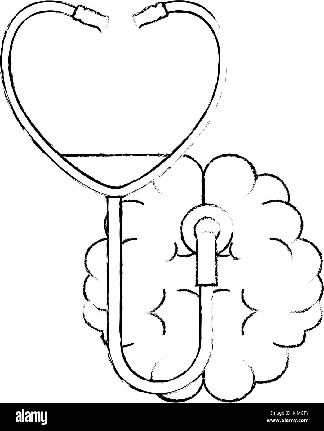 brain with stethoscope medical vector illustration design Stock Vector ...