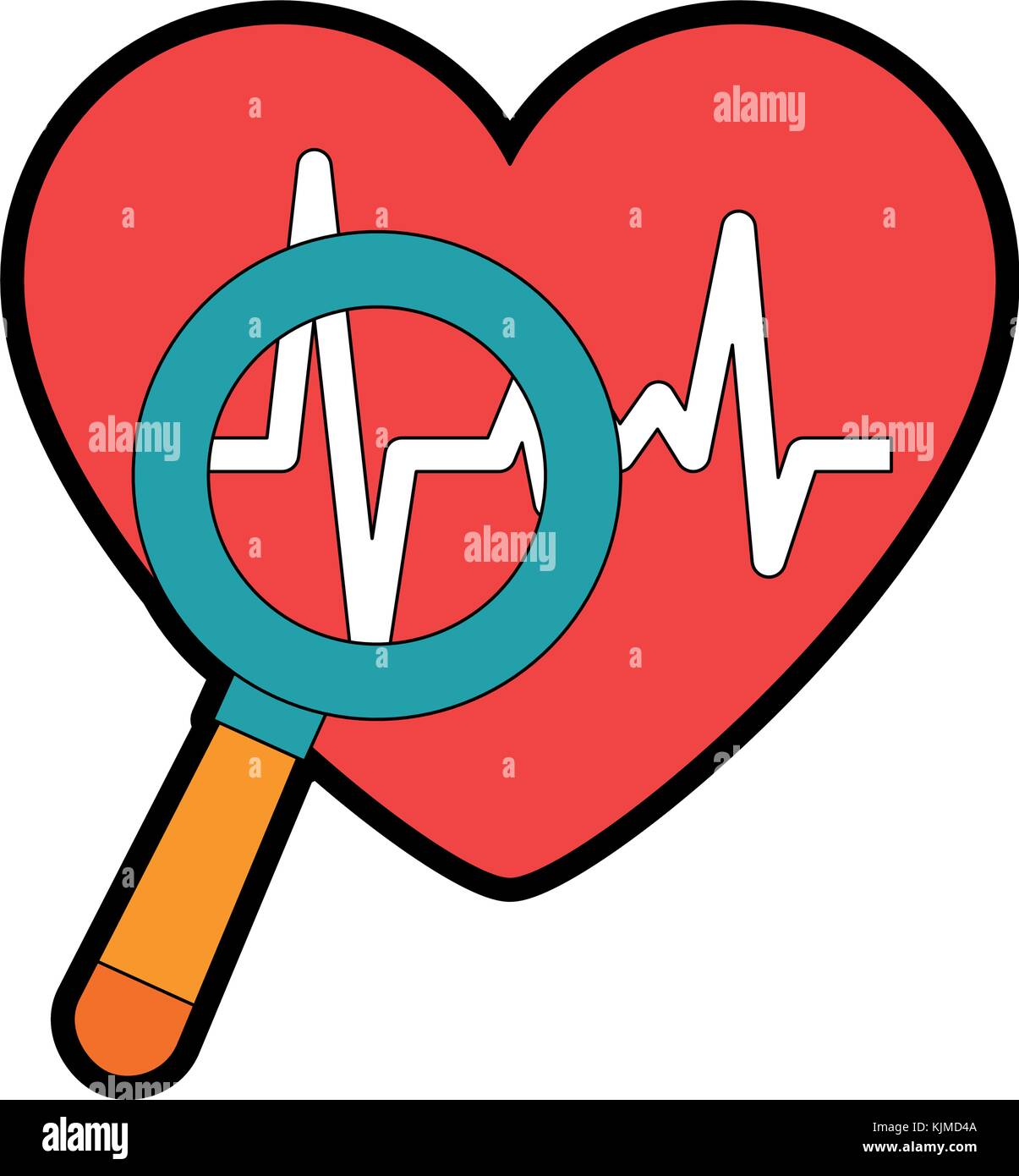 heart cardiology with magnifying glass vector illustration design Stock ...