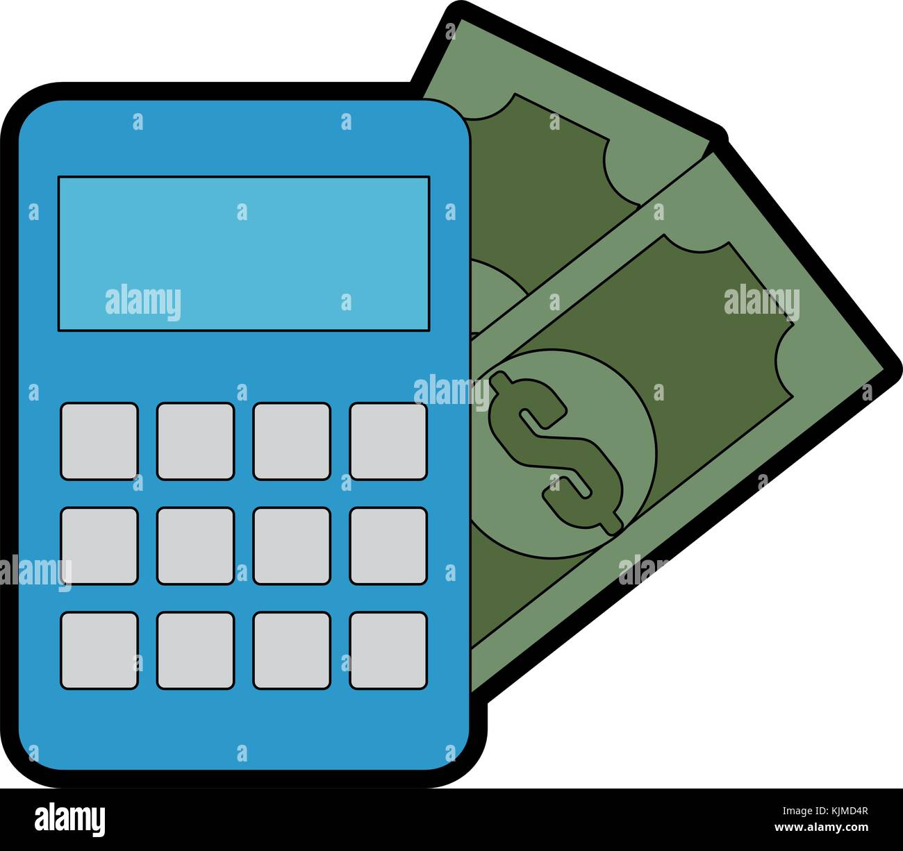 calculator device with dollars vector illustration design Stock Vector ...