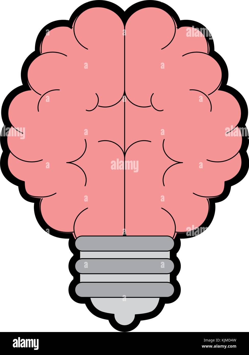 bulb light with brain vector illustration design Stock Vector Image ...