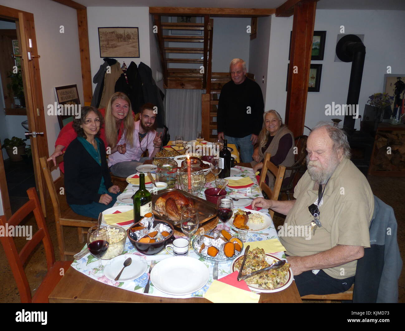Dinner party, Thanksgiving dinner Stock Photo - Alamy