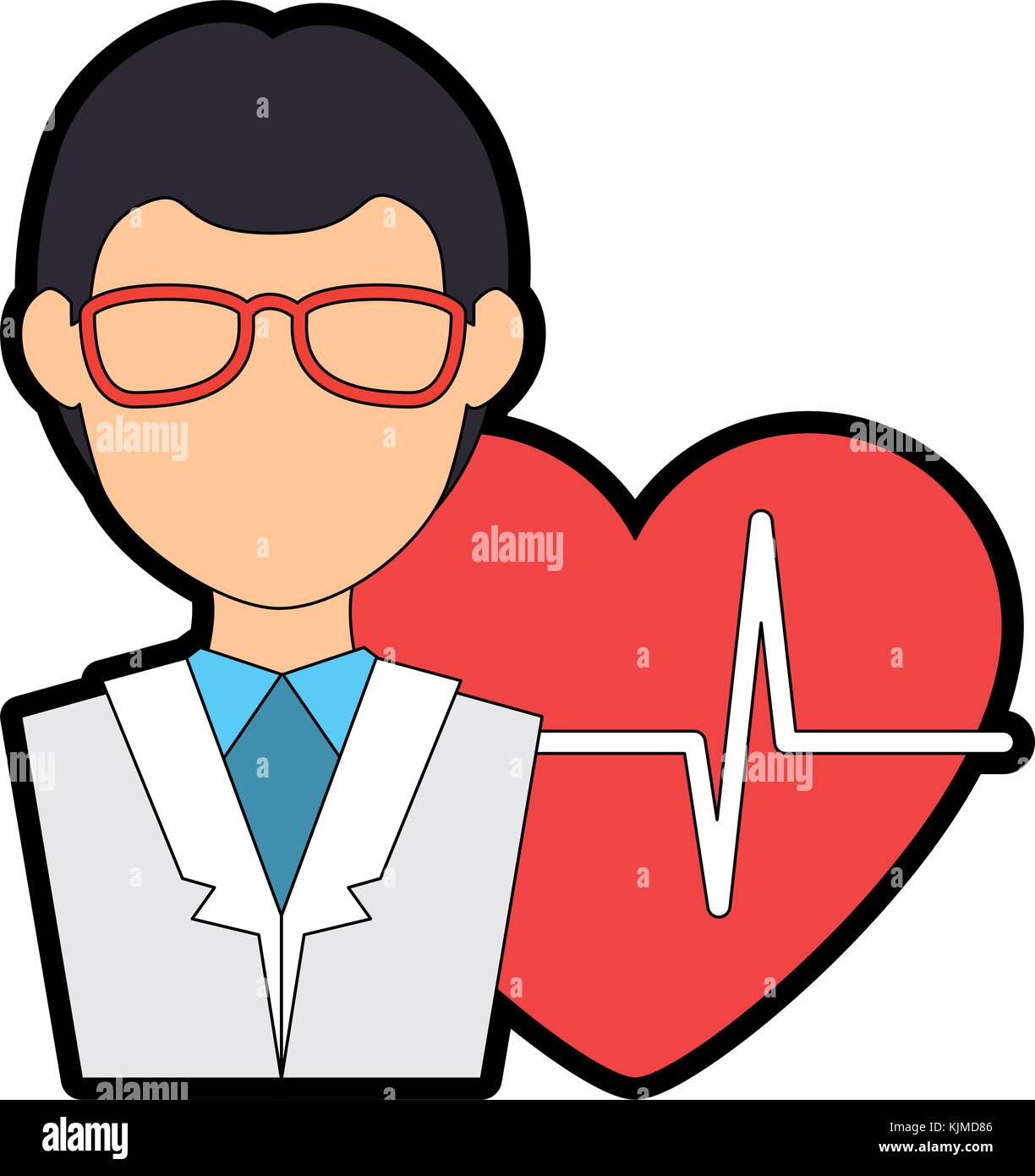 doctor character with heart vector illustration design Stock Vector ...