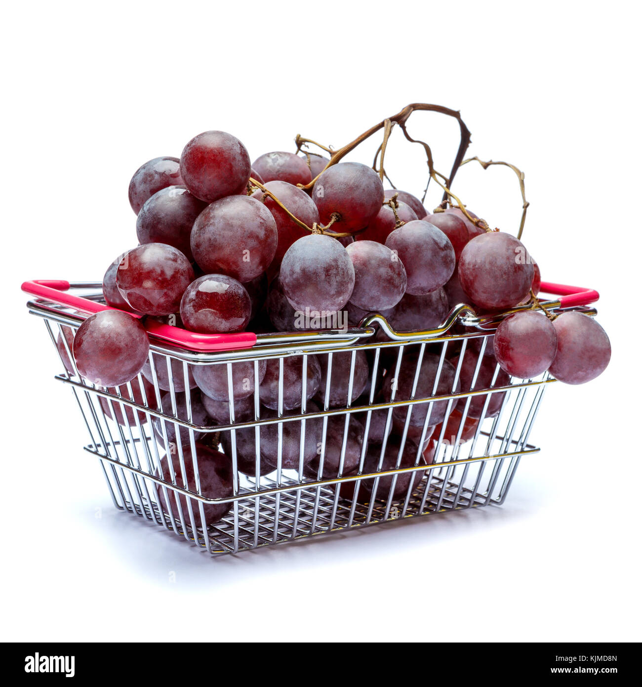 Grapes in shopping cart isolated on white Stock Photo - Alamy