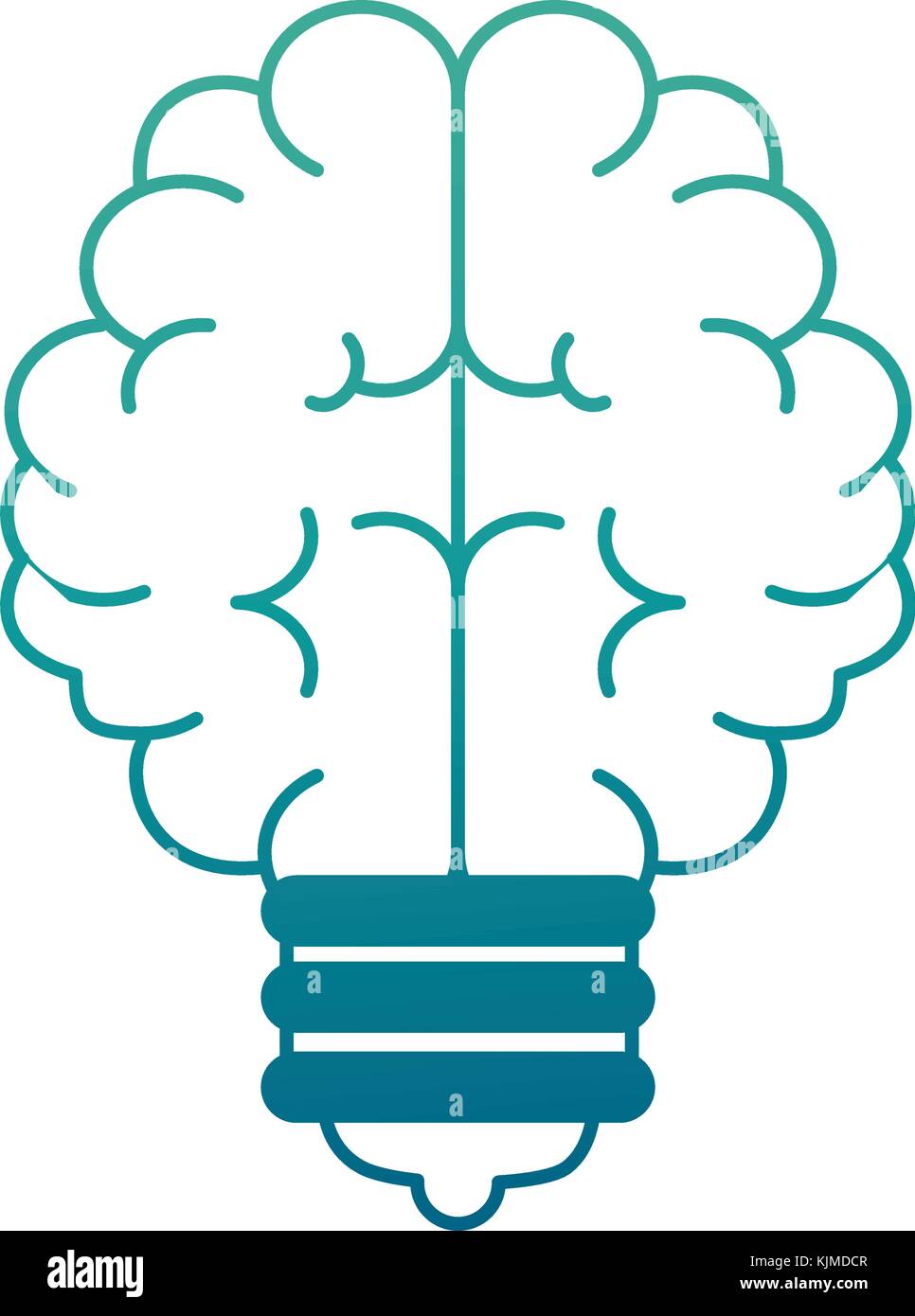 bulb light with brain vector illustration design Stock Vector Image ...