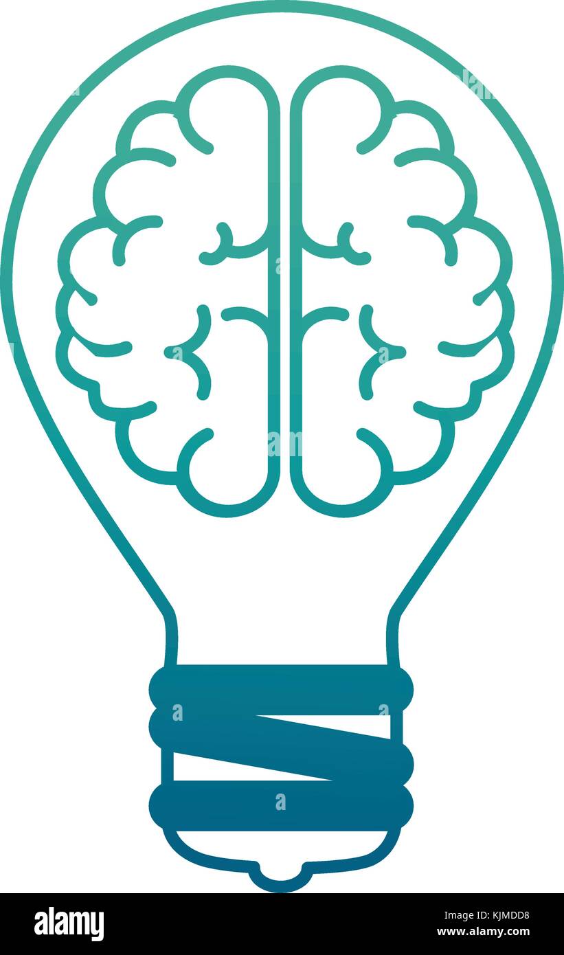 bulb light with brain vector illustration design Stock Vector Image ...