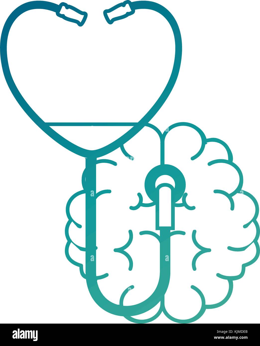 brain with stethoscope medical vector illustration design Stock Vector ...